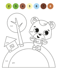 Color by Number - Bear: Download from GamesLogical.com